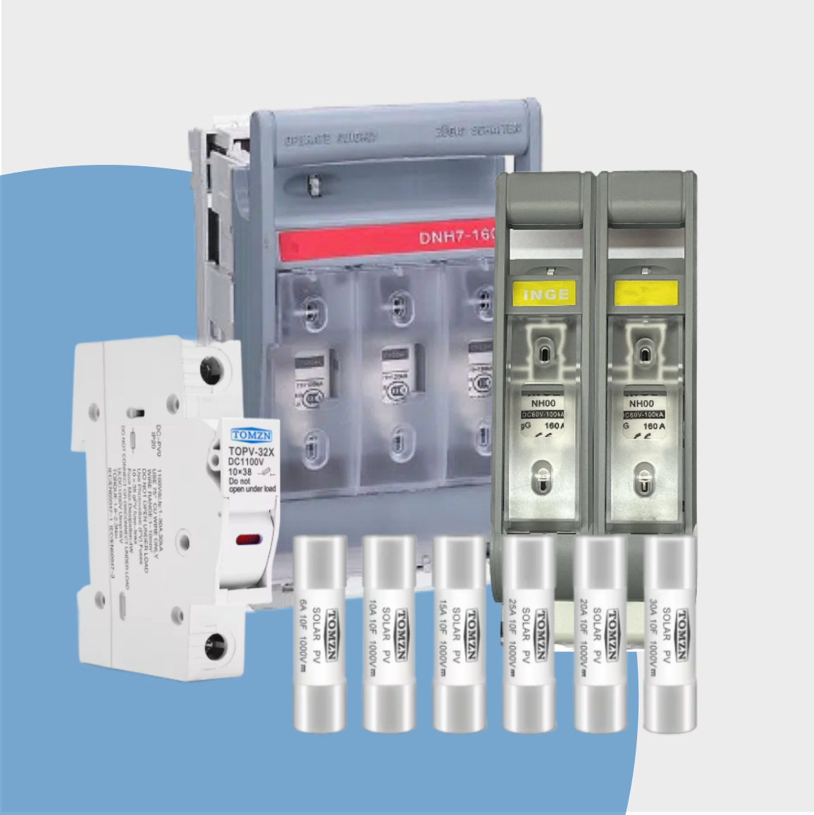 Disconnector boxes, Fuse holders and Fuse links