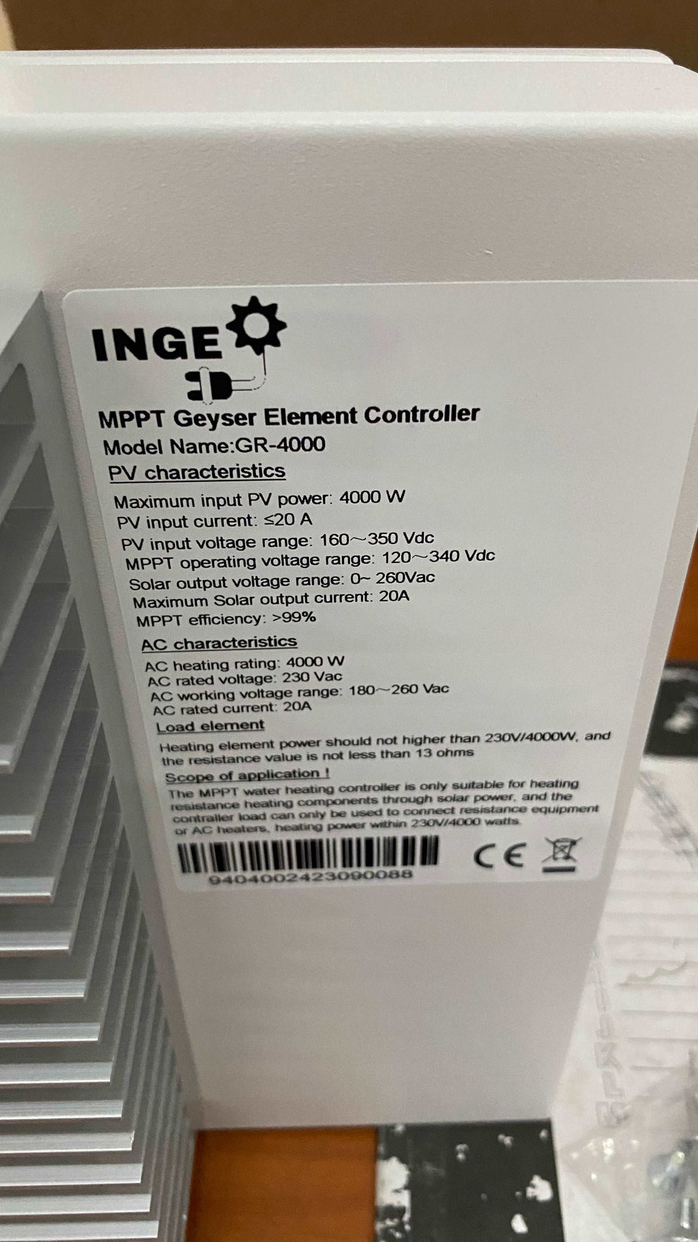 Solar Geyser 4kw Element Controller - INGE - Geyser Conversion to PV